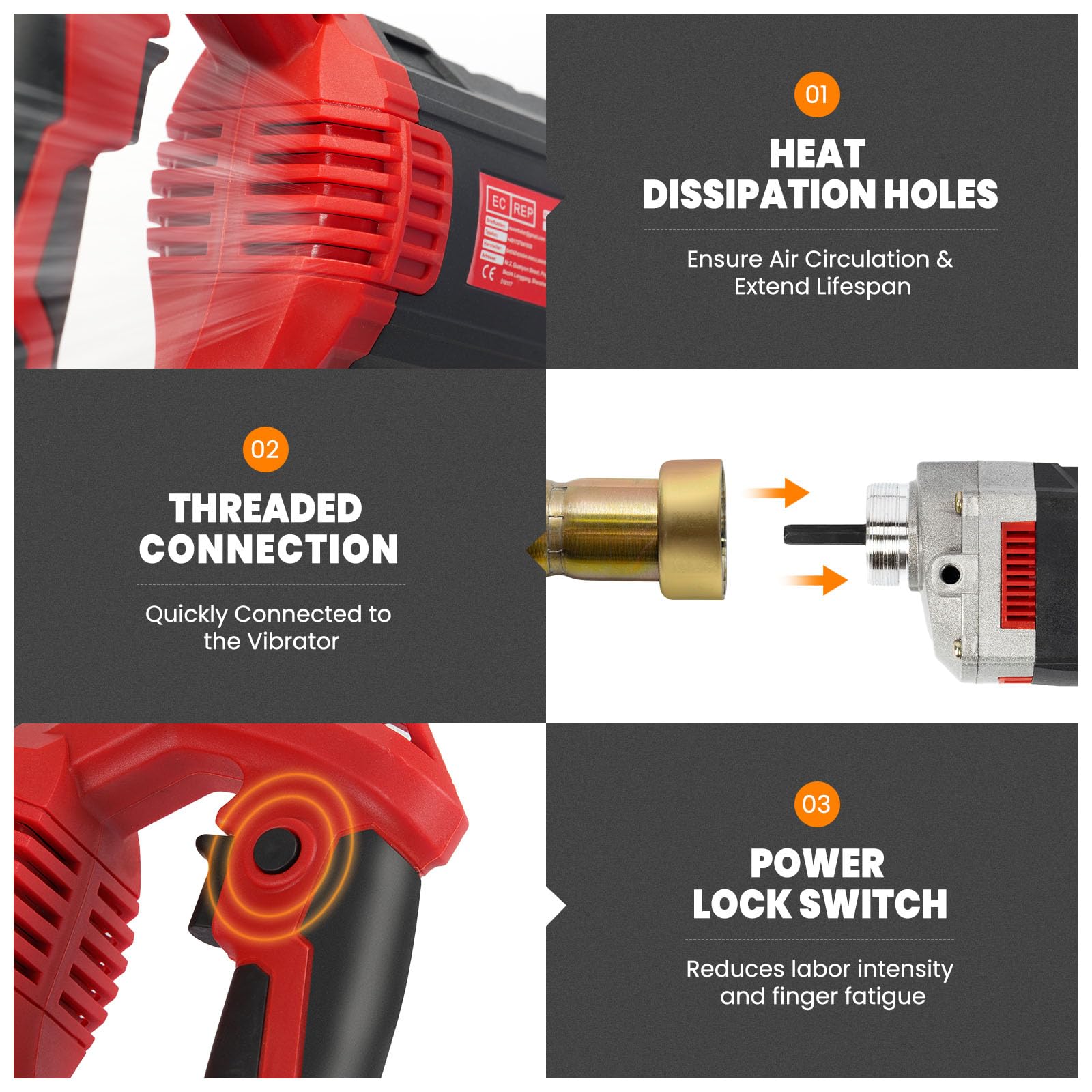 Snapklik.com : 1800W Concrete Vibrator 110V, 2M Handheld Electric ...