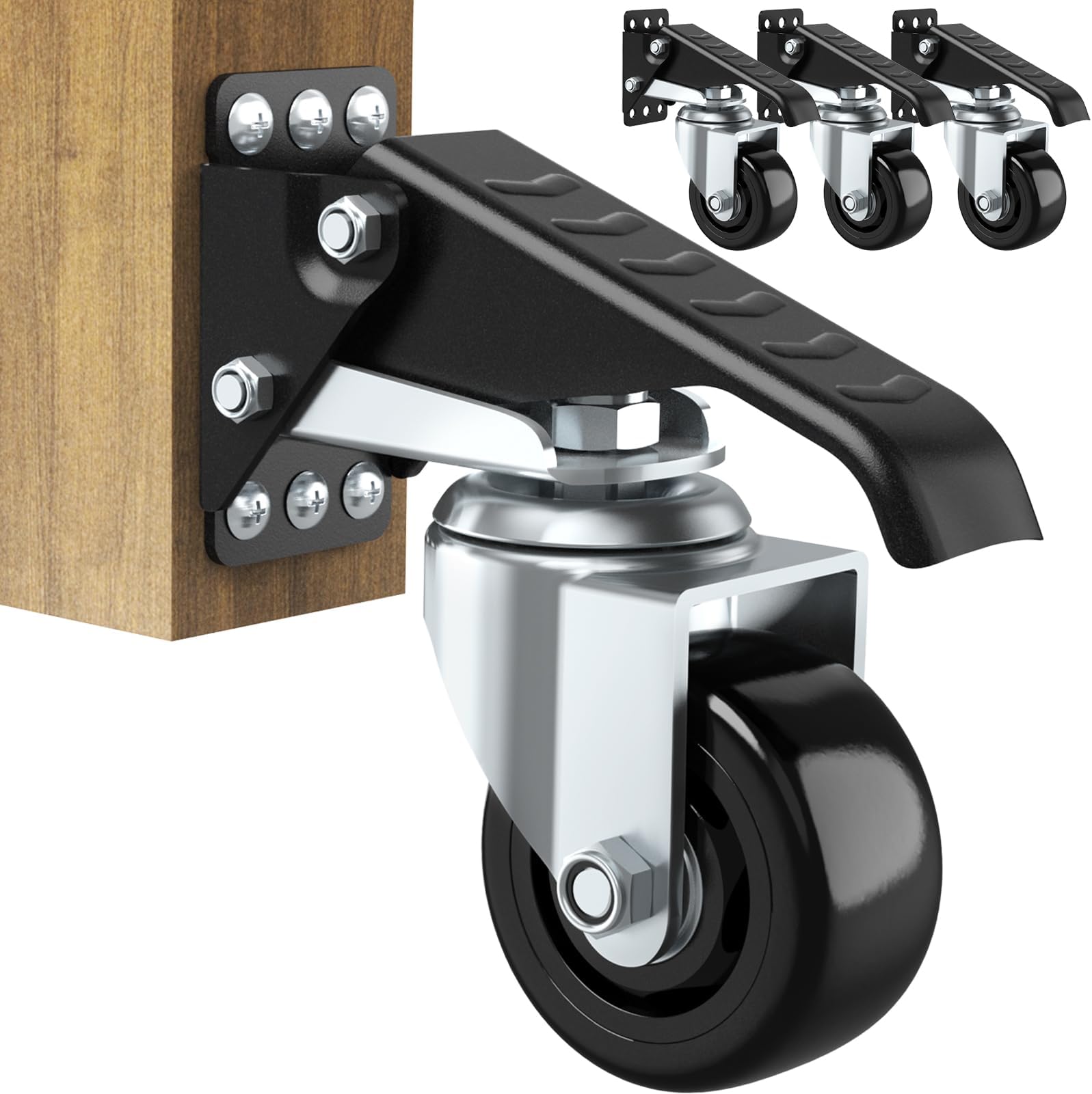 Upgraded Workbench caster kit - 4 Extra Heavy duty retractable casters ...