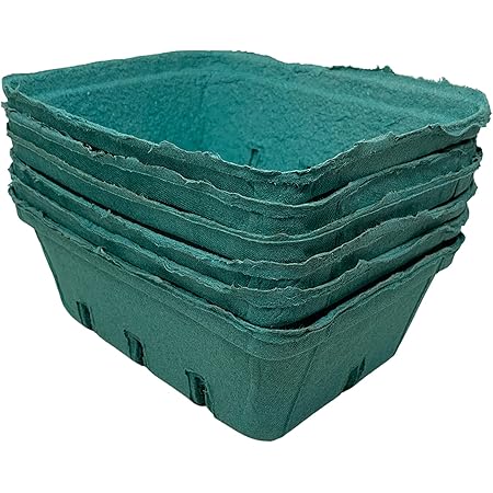 Amazon.com: [44 Pack] Quart Green Molded Pulp Fiber Berry Basket ...