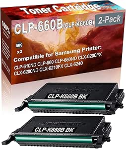 Amazon.com: 2-Pack (Black) Compatible CLP-610ND CLP-660 Laser Printer Toner Cartridge (High ...