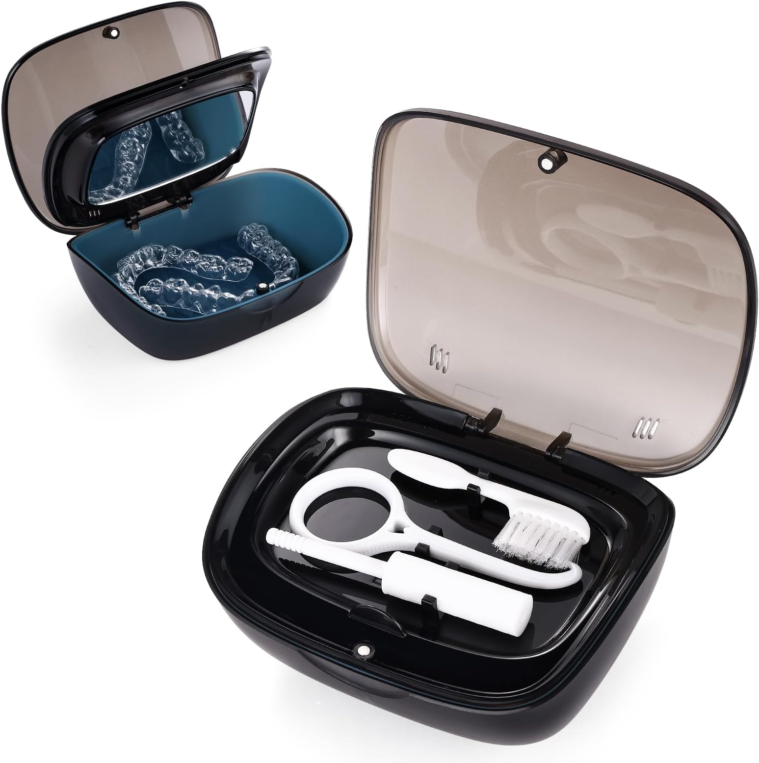 Amazon.com : Double Layer Aligner Case Retainer Case With Mirror ...