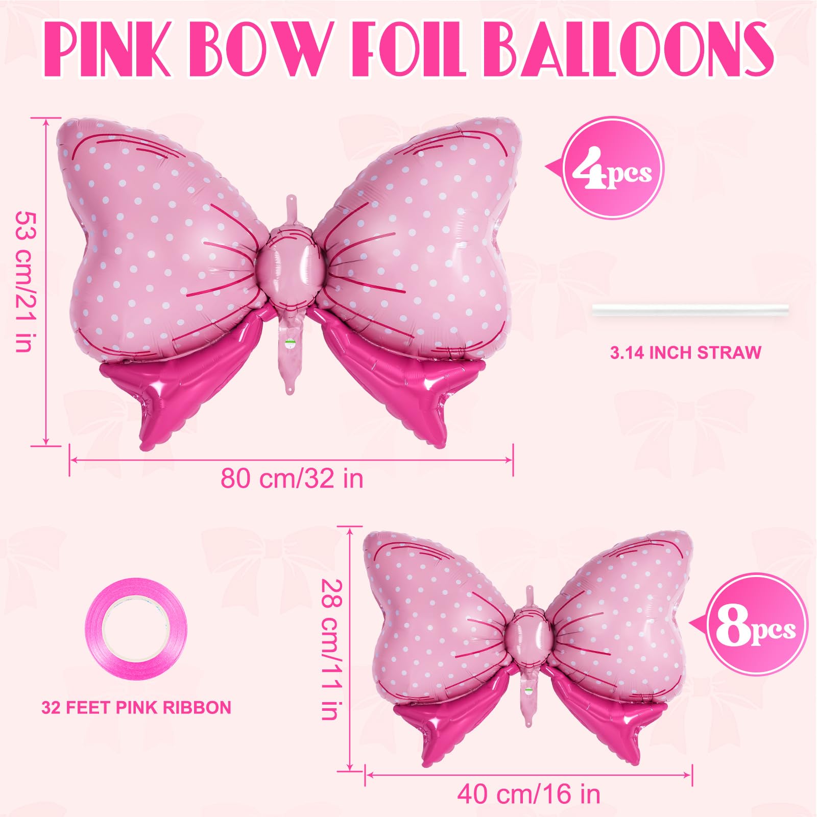 Cheerleader Balloons Red Bow Balloons For Parties - Foil Bowtie Helium ...