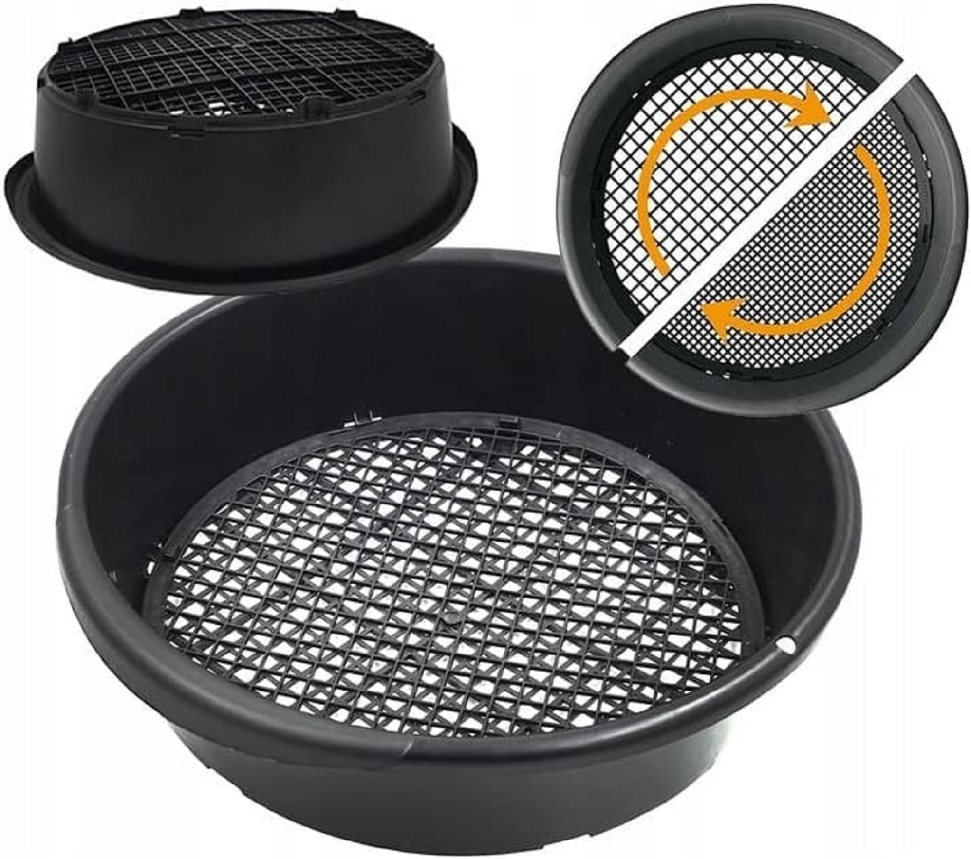 ACCURATE Large Plastic Round Garden Sieve Riddle Riddler Soil Sifter ...