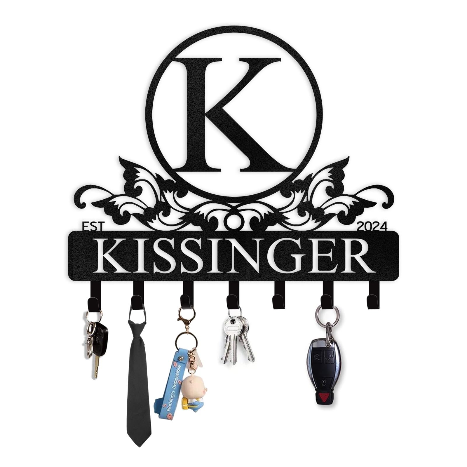 Amazon.com: Dyoart, Personalized Key Holder for Wall - Custom Family ...