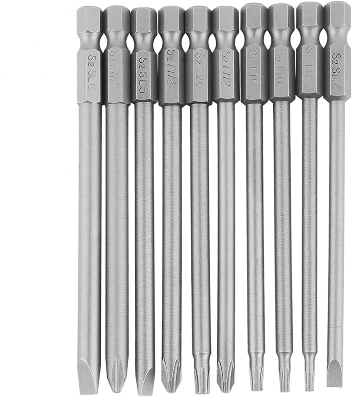 Surtek PFCL9 Juego combinado de puntas extra largas hexágono de 1/4", 9 ...