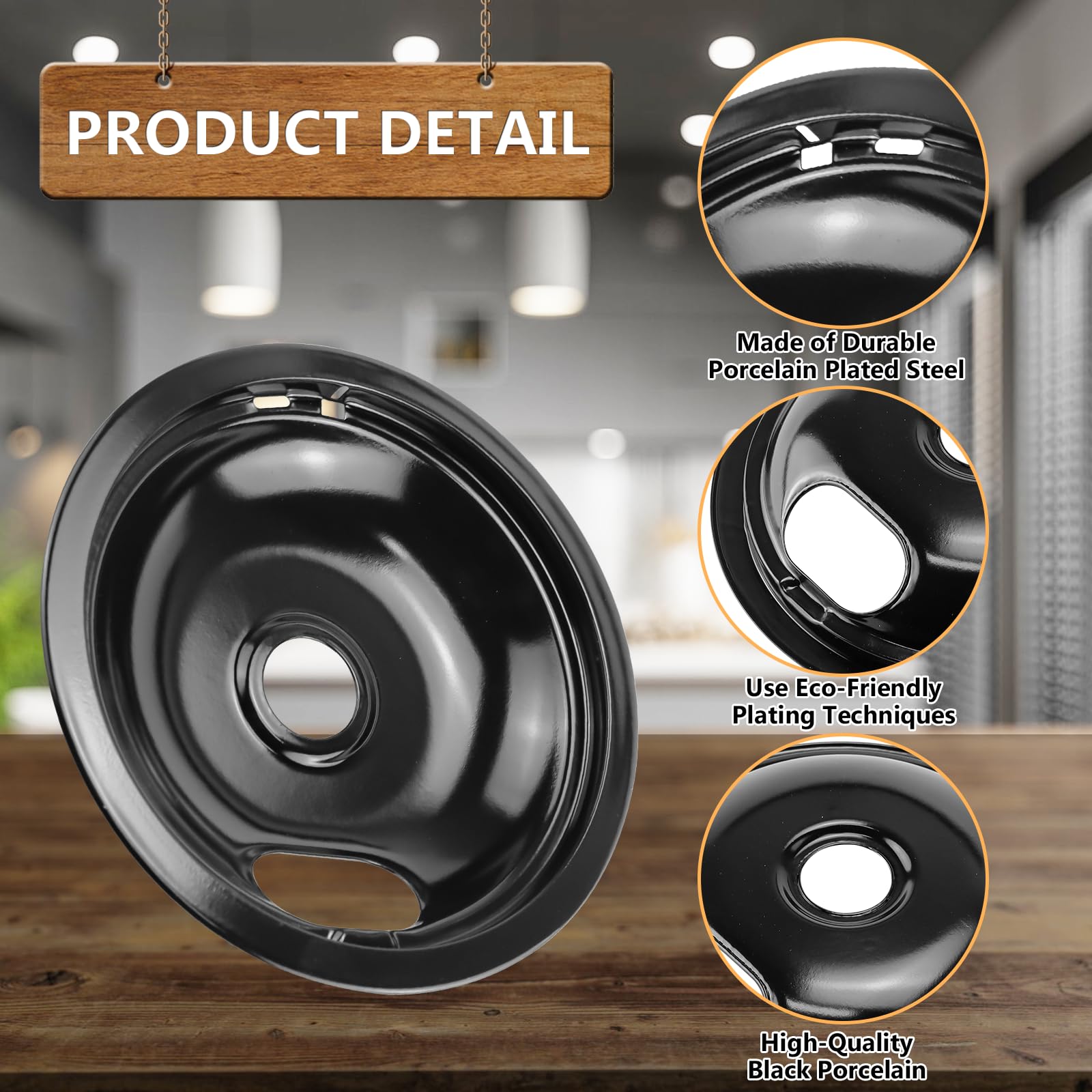 Snapklik.com : W10290350 W10290353 Porcelain Burner Drip Pans ...