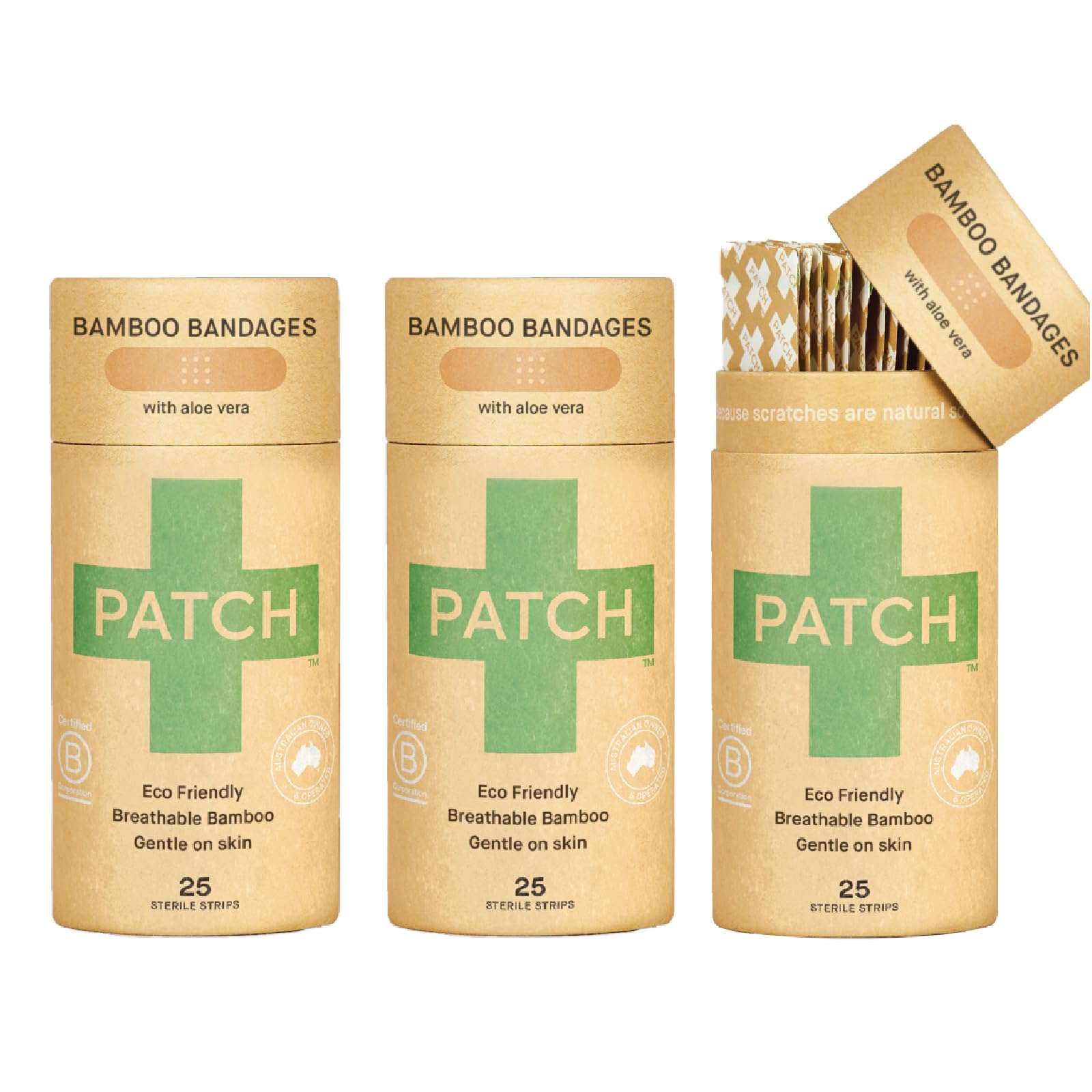 Amazon.com: PATCH Eco-Friendly Bamboo Bandages for Burns & Blisters ...
