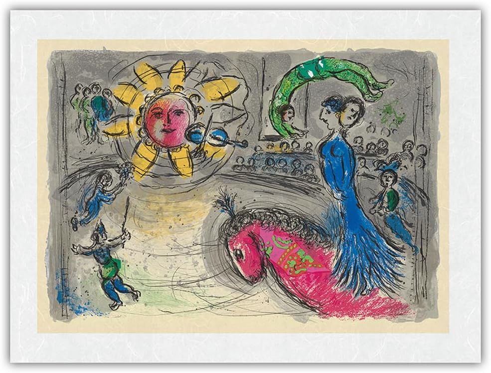 Amazon.co.jp: 赤い馬のサーカスの太陽 (ソレイユ・オー・シュヴァル・ルージュ)-Marc Chagallによるオリジナルカラー ...