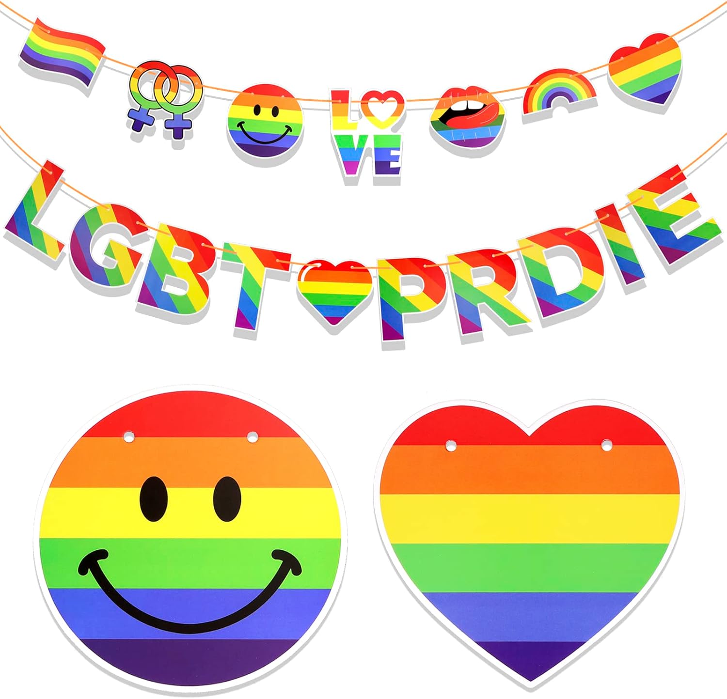 Amazon.com: HOWAF LGBT Pride Banner, Gay Rainbow Party Decoration ...