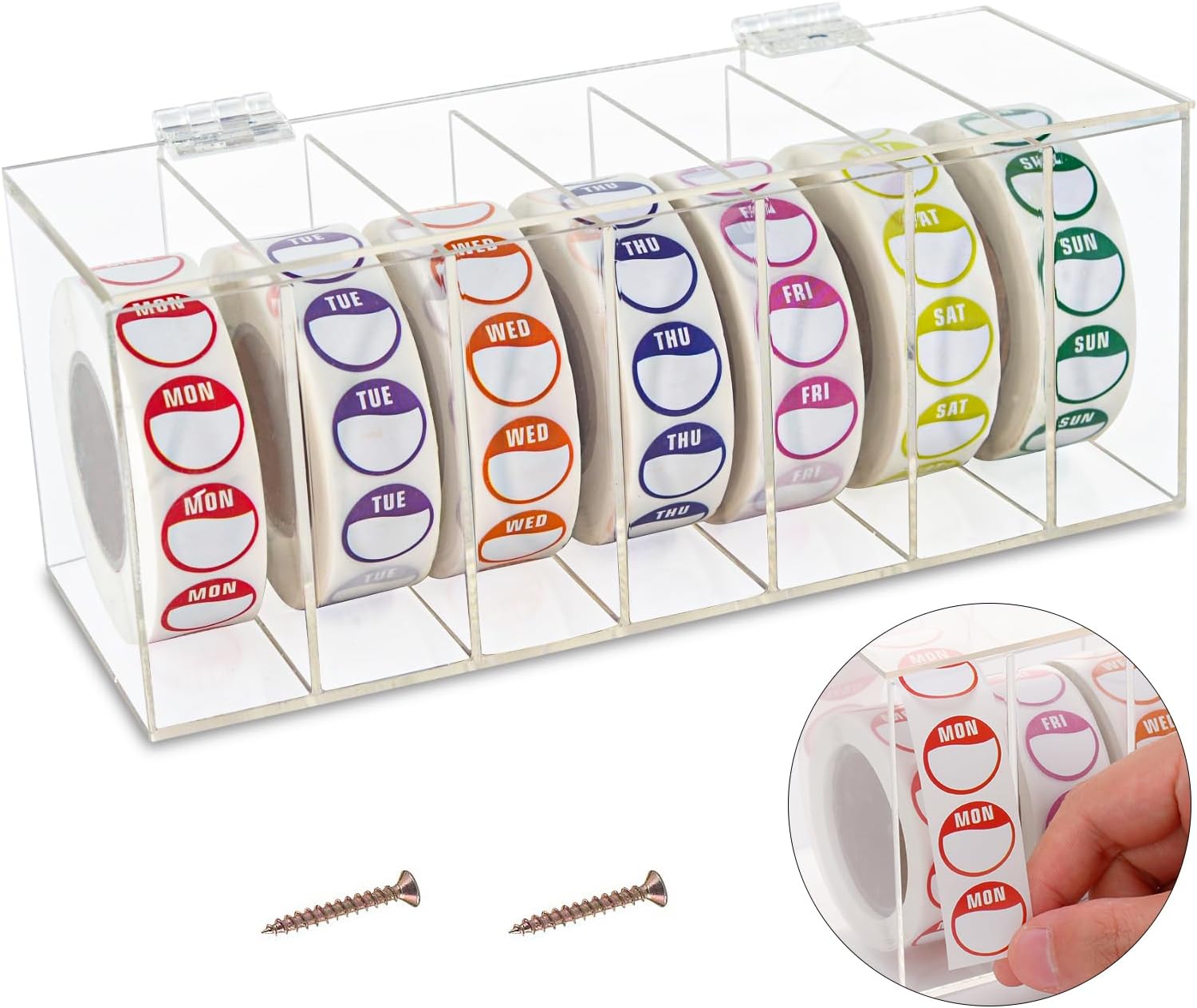 Amazon.com : QSRProducts 7-Slot Day of The Week Covered Label Dispenser ...