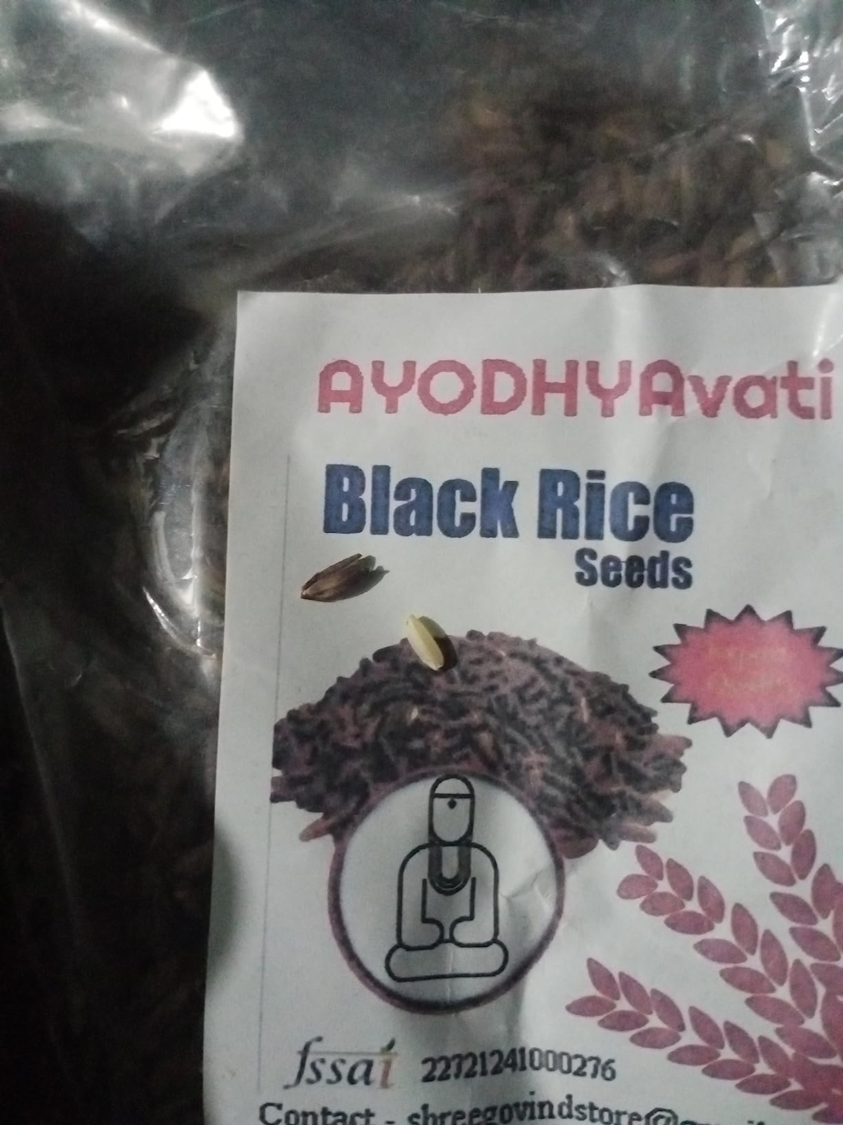 Seeds village Rarest Black Rice Paddy Seed for Sowing, 1 Kg ...