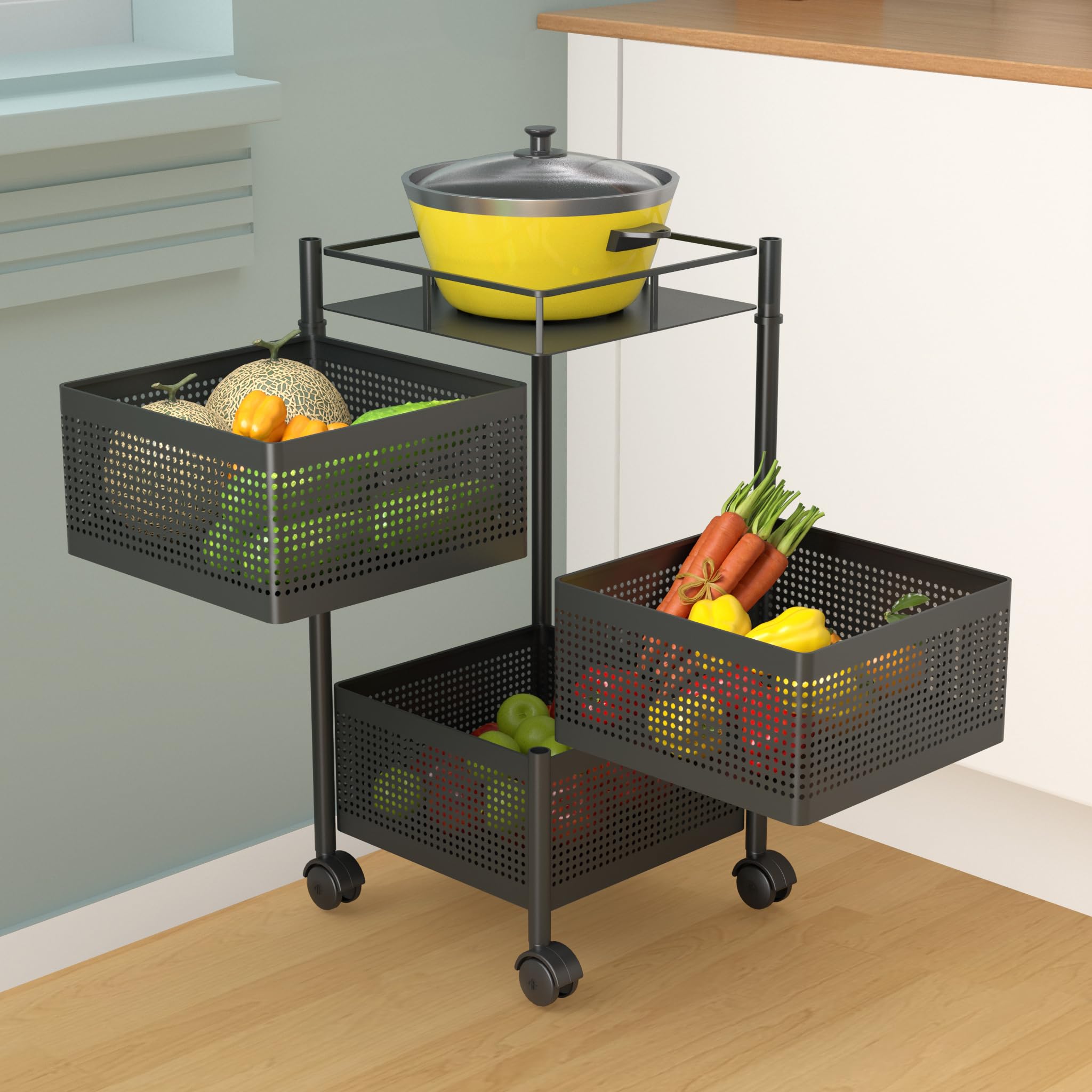 Synergy Kitchen Trolley Kitchen Organizer Kitchen Storage Rack Square ...