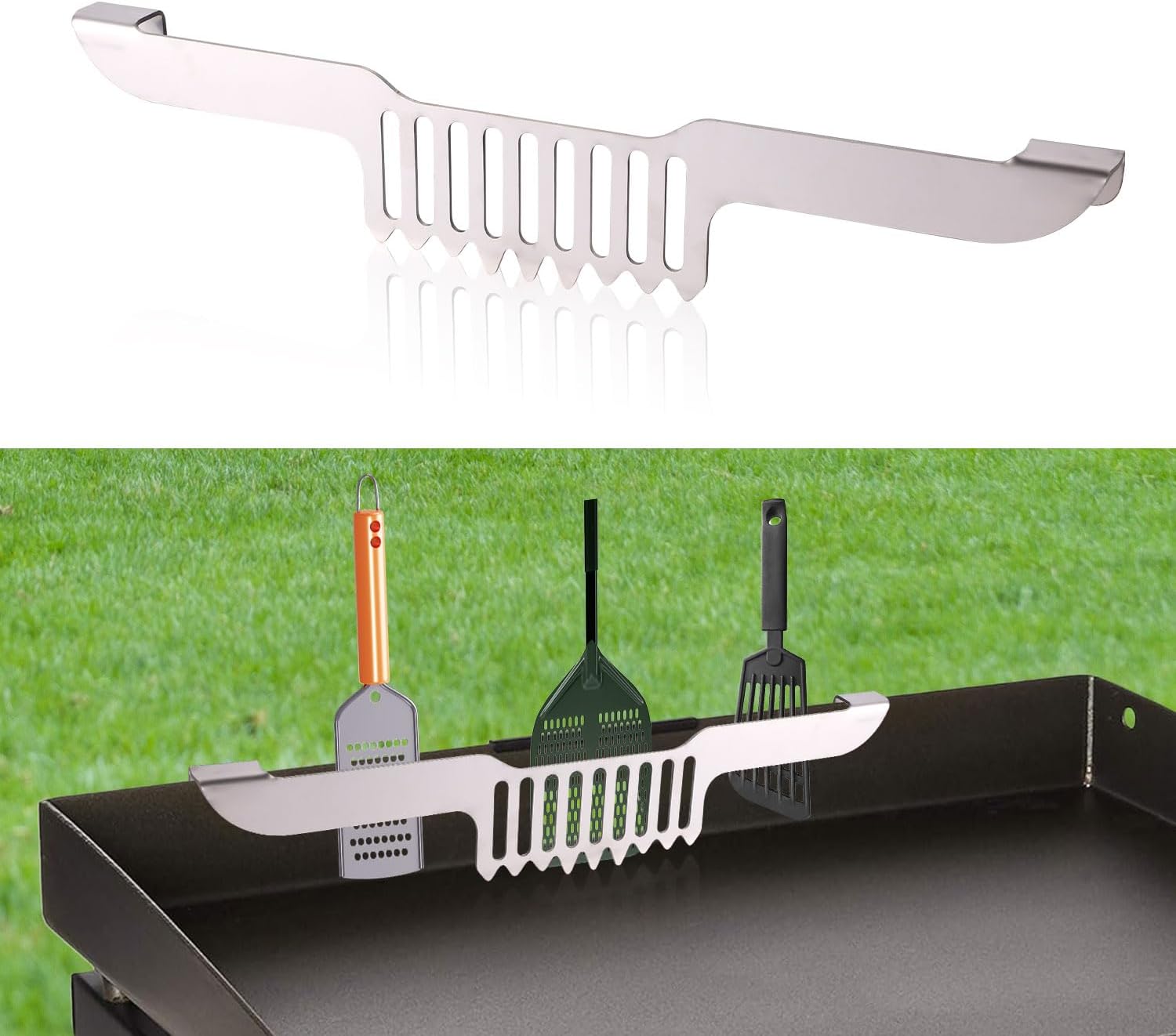 Amazon.com : Grease Gate Spatula Holder, 11.81x2.36x0.79 Inch Stainless ...