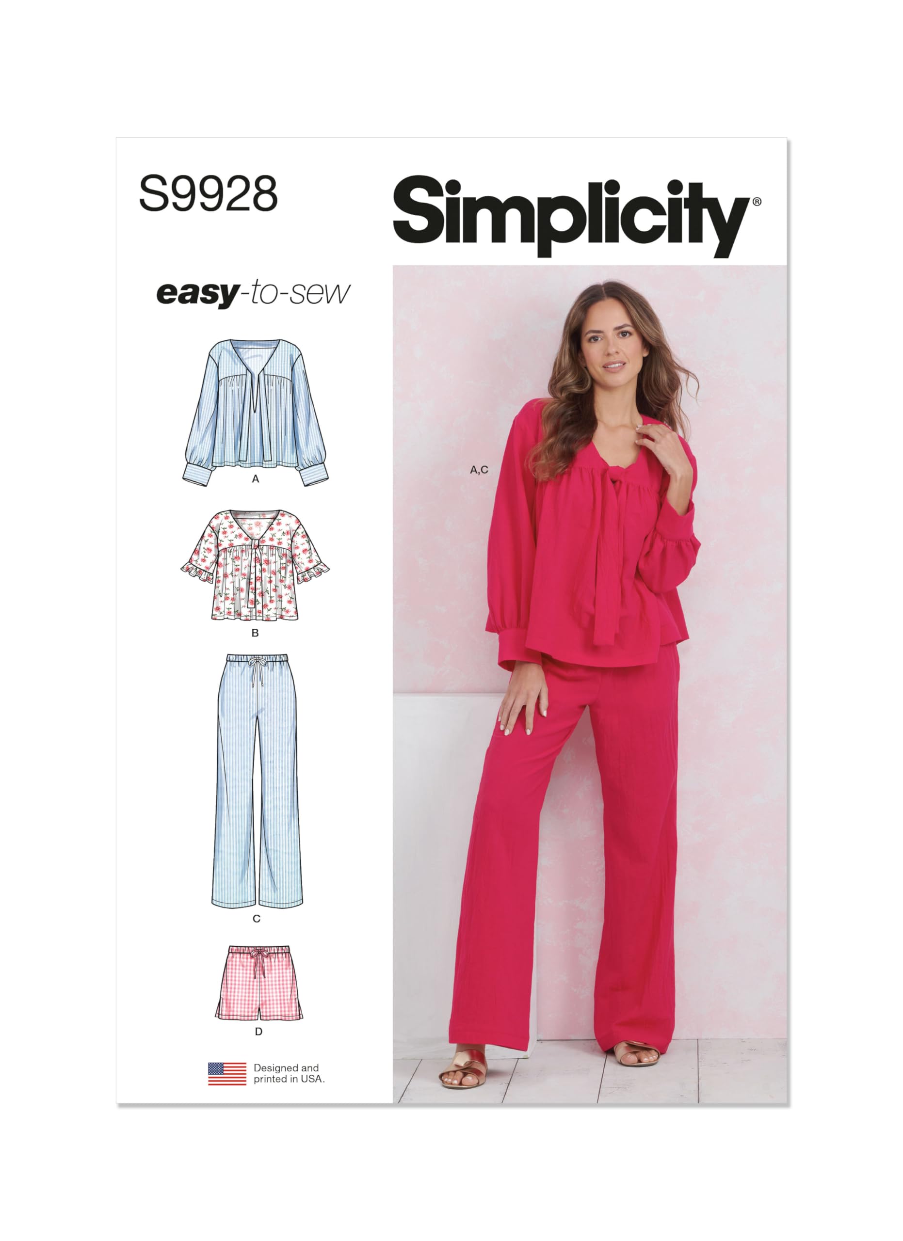 Amazon.com: Simplicity Easy to Make Misses' Lounge Tops, Pants and ...