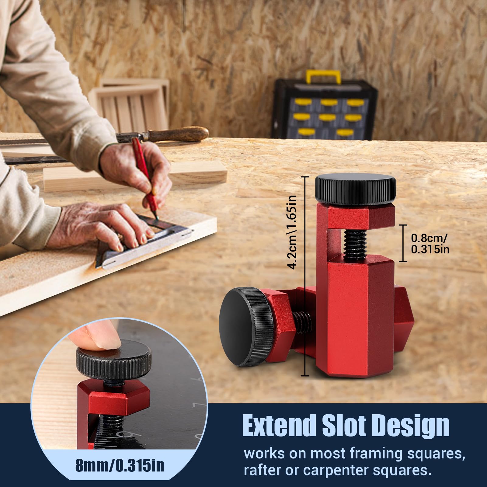 Snapklik.com : Red Cocowin Tall Stair Gauges For Framing Square