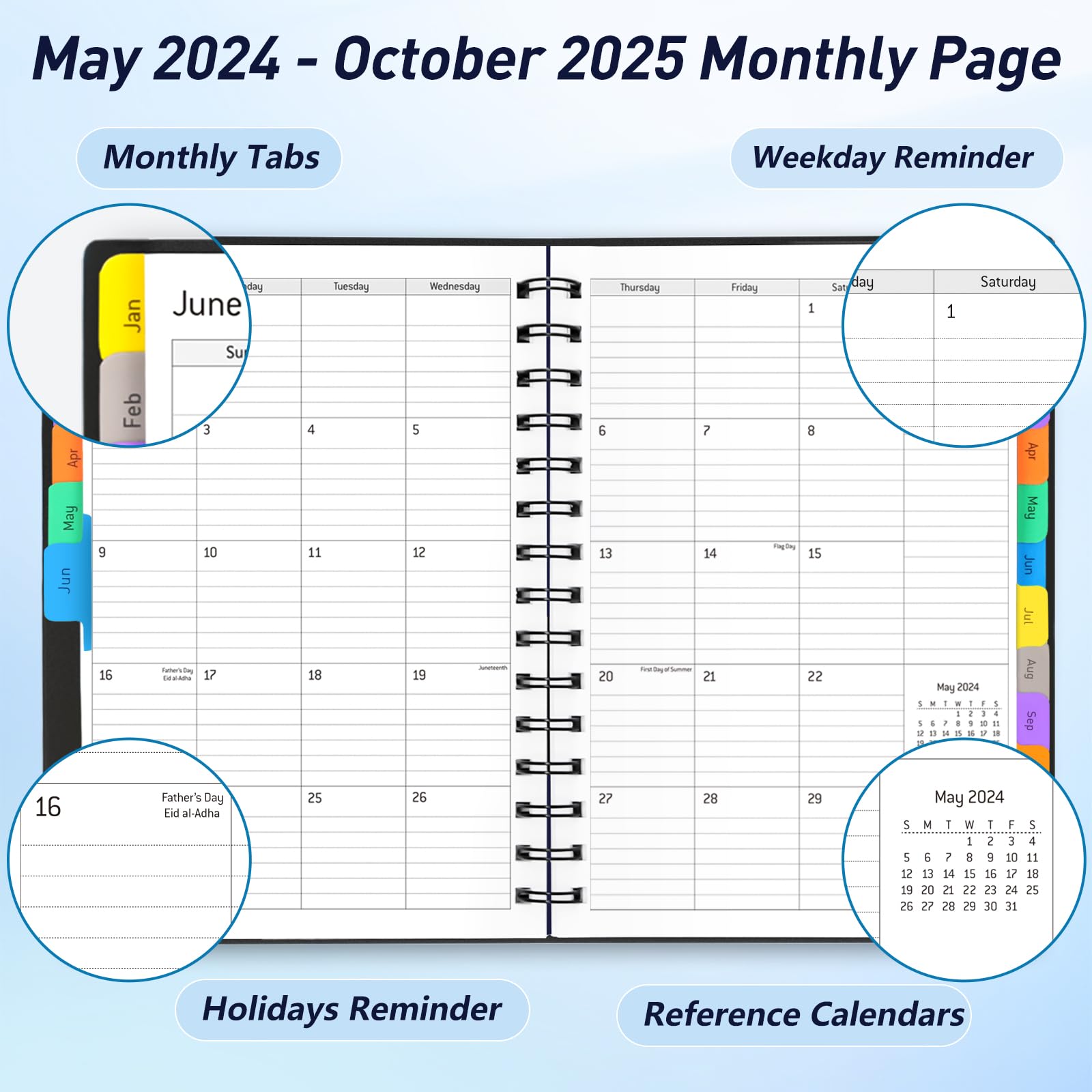 Snapklik.com : Daily Planner 2024-2025 - 18 Month Planner