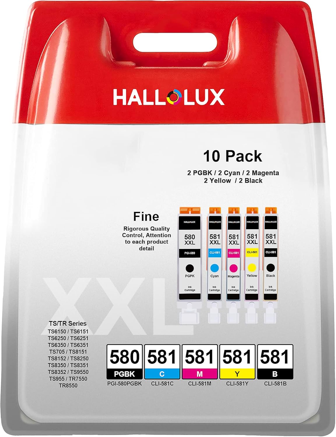 10-Pack CLI-581XXL (C/M/Y/BK) PGI-580XXL Ink Cartridges Multipack ...