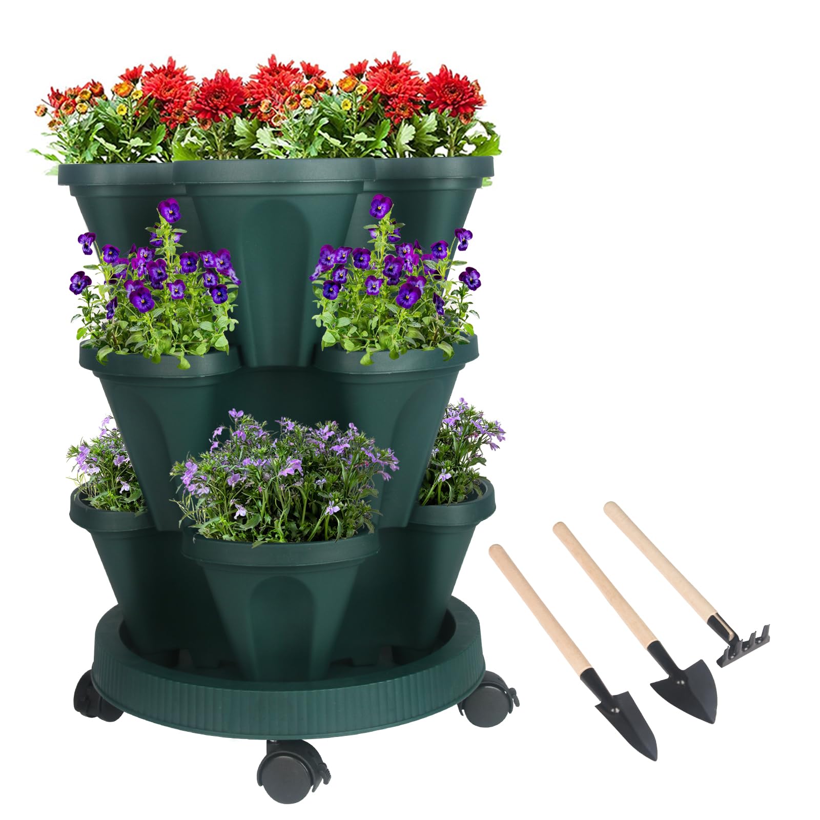 Amazon.com : Vertical Planter 3 Tier Stackable Planters Garden Planters ...