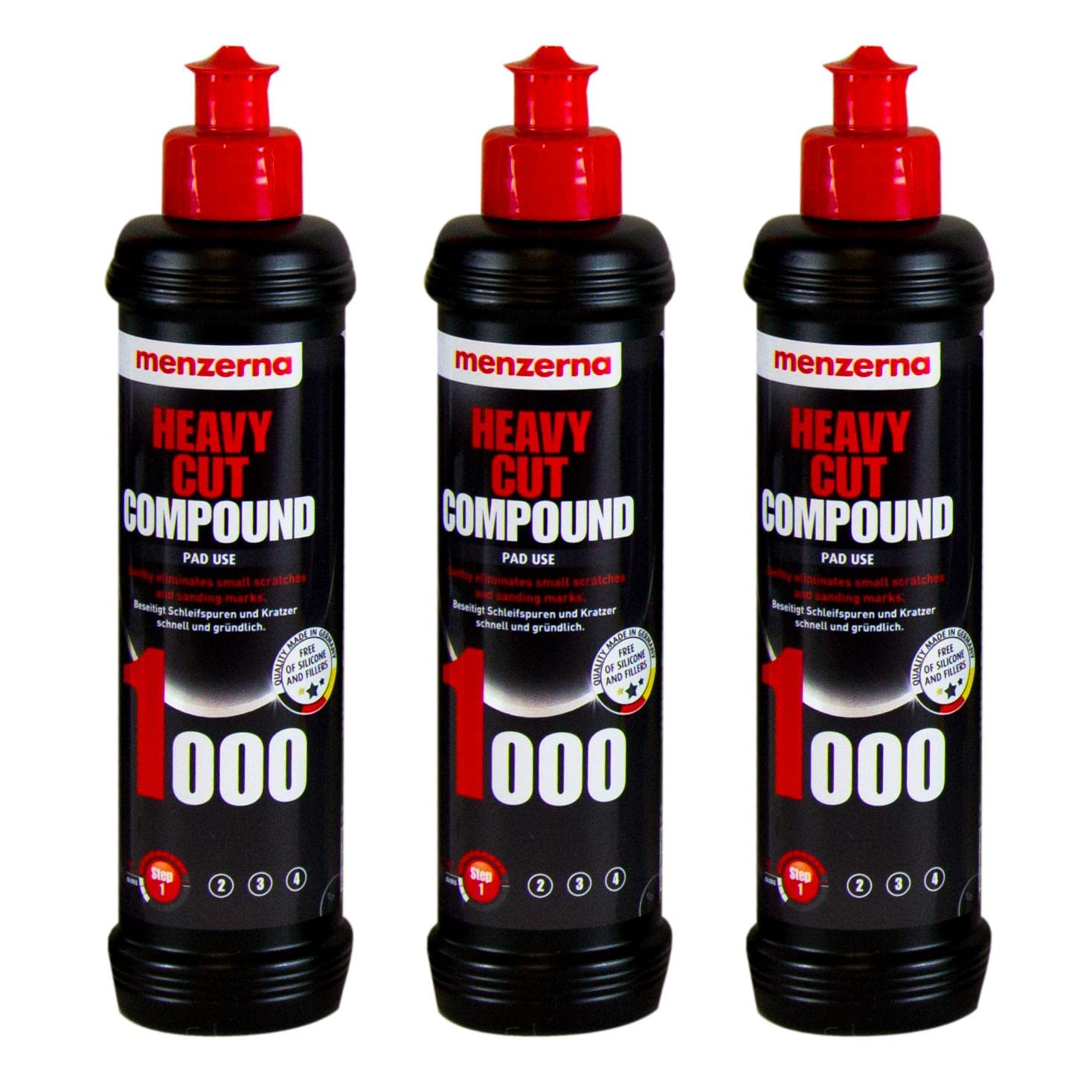 menzerna - Heavy Cut Compound 1000 - Set of 3 polishing compounds - 250 ...