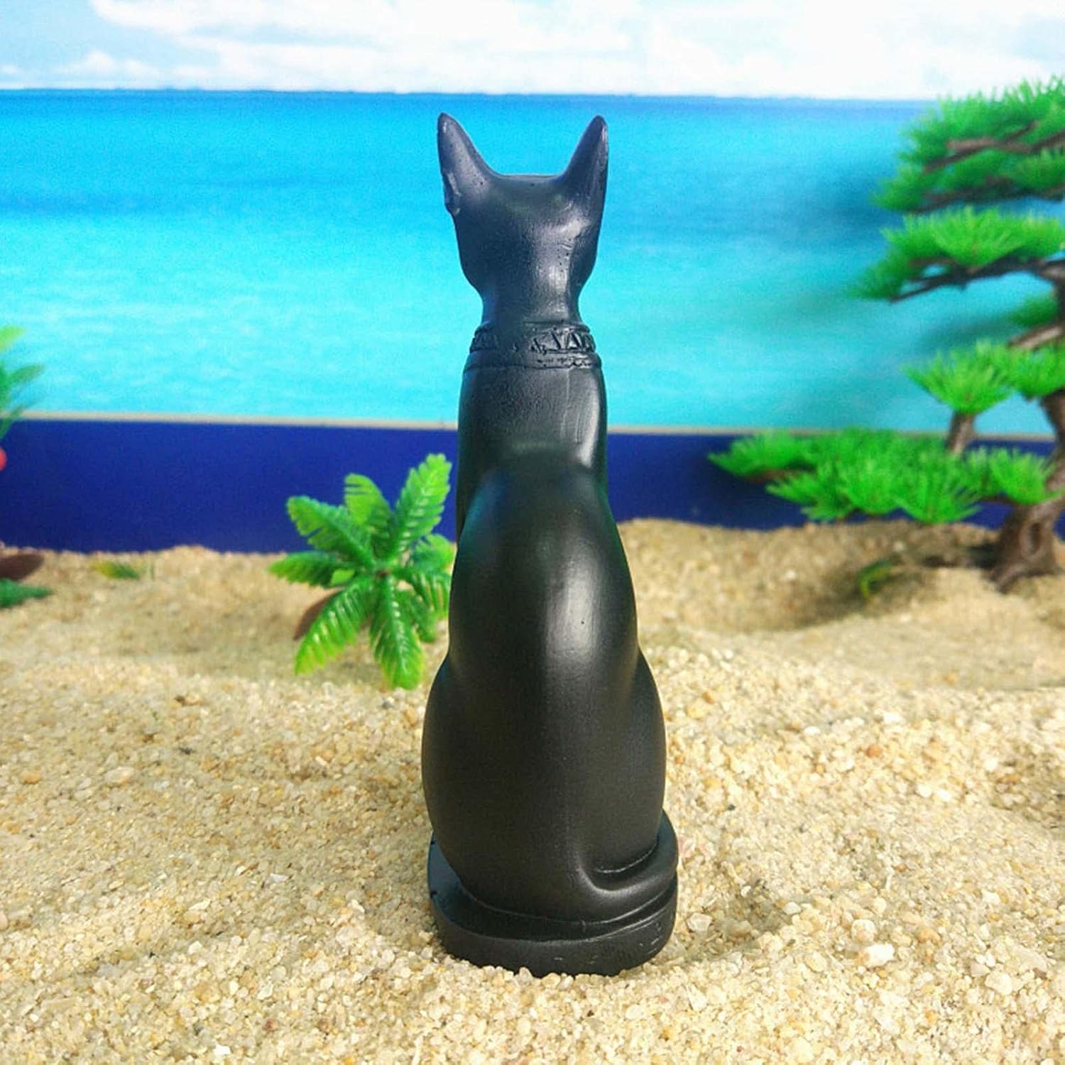 Buy Milaan Resin Goddess Bastet Statue Sitting Cat Model Miniature Cute ...