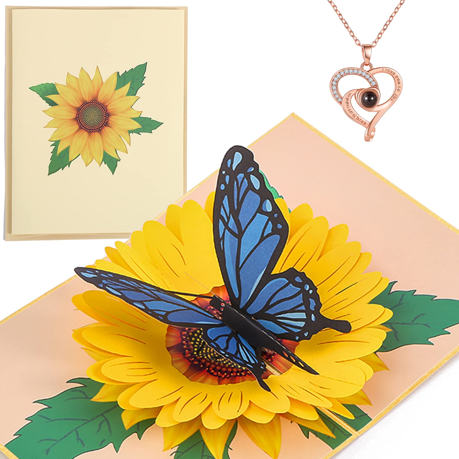 Amazon.com : DTESL Flying Butterflies Pop Up Surprise Card (sunflower ...