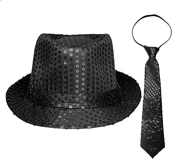 YiZYiF Sparkling Sequin Party Hat Glitter Jazz Caps with Pre-tie ...
