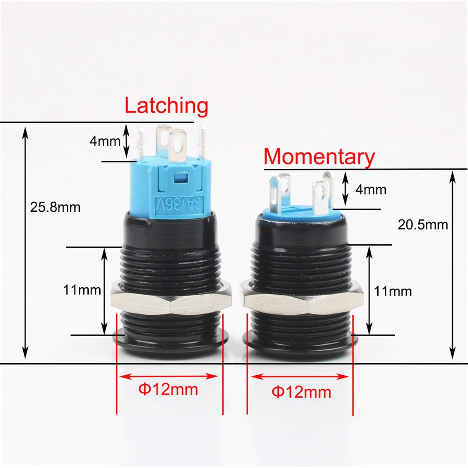 Metal Low Voltage Push Button Switches Metal Push Button Switch