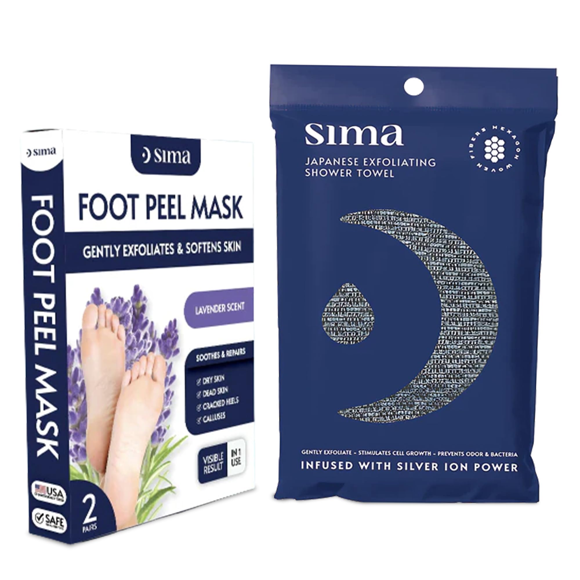 Amazon.com : Sima Brand Bundle Exfoliating Face & Body Scrub Towel ...