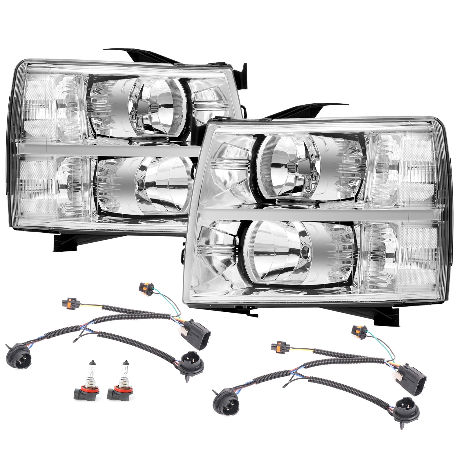 Amazon.com: Headlights Assembly w/Bulb & Wiring Harness for 2007-2013 ...
