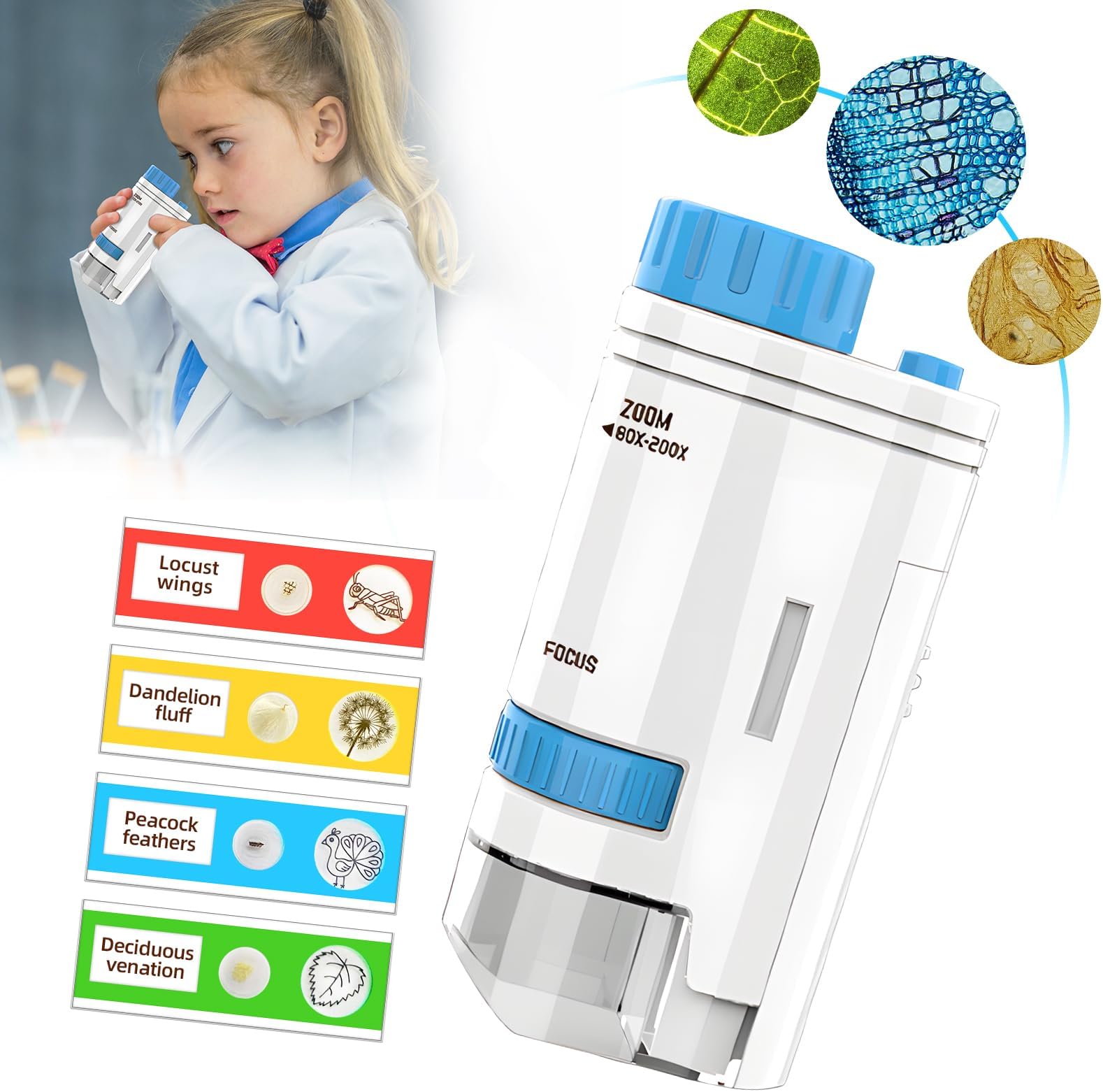 Amazon.com: Aunifun Microscope Pocket Handheld Miniscope 80X-200X ...
