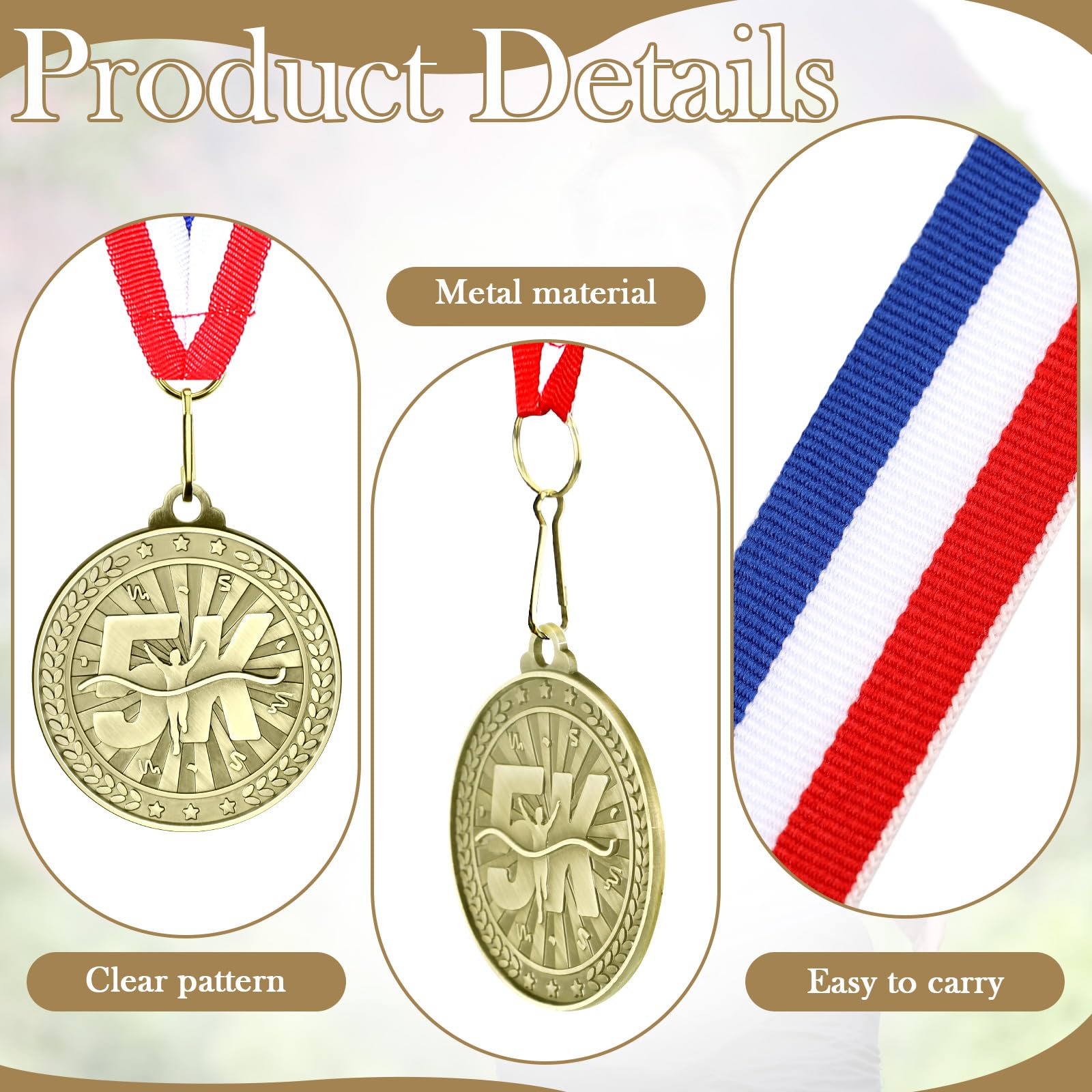Race Medals Remuuly 5K Bulk Pack - 2-Inch Gold Award Medals With ...