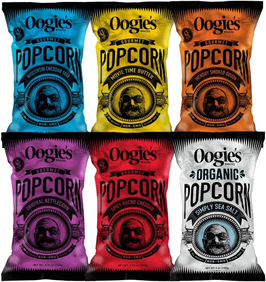Amazon.com: Oogie's Gourmet Popcorn | 4 Pack | Variety Flavor Pack ...