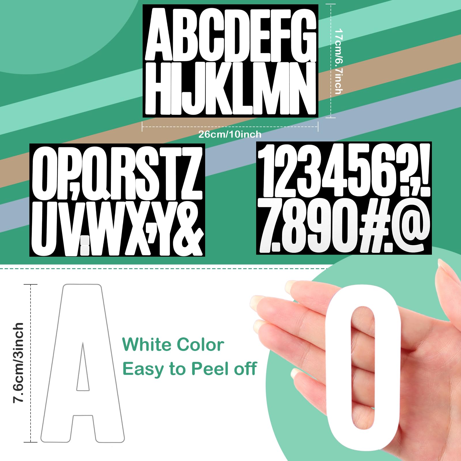 Snapklik.com : Qilery 32 Sheets 3 Inch Letter And Number Stickers Self ...