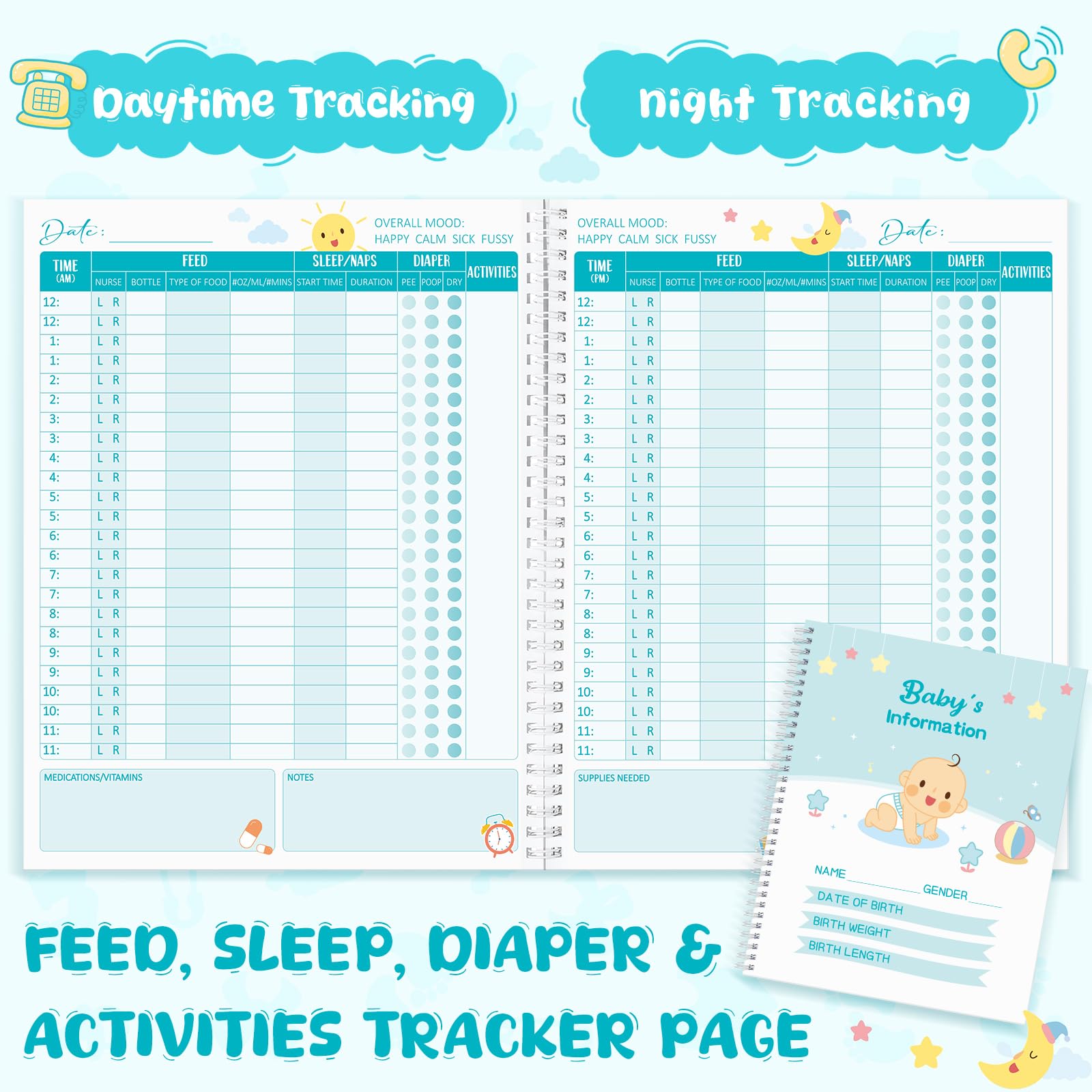 Snapklik.com : Pasimy Baby Daily Log Book For Newborns Baby Feeding ...