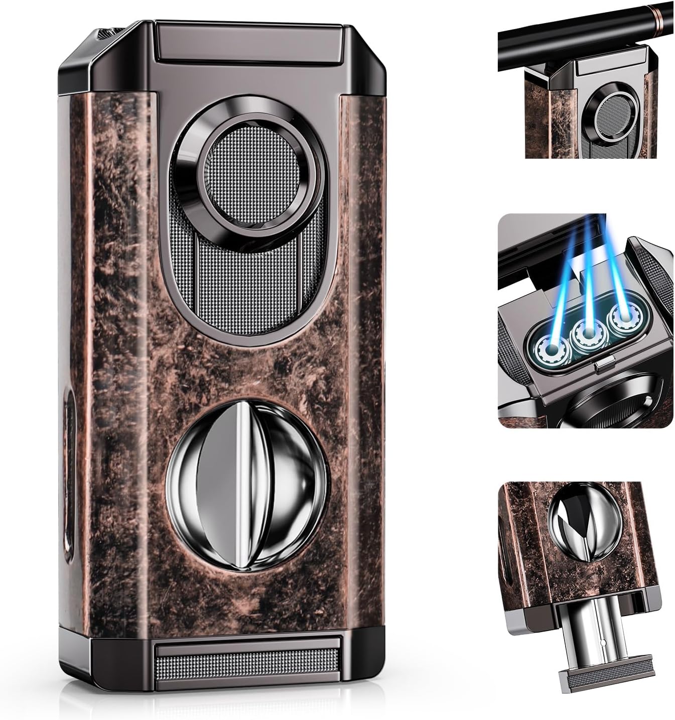 Amazon.com: Vrufamt Refillable Butane Torch Lighter with Built-in ...