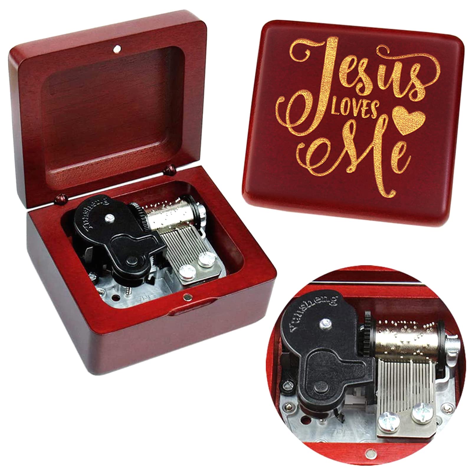 Amazon.com: Sinzyo Music Box Vintage Wood Carved Mechanism Musical Boxs ...