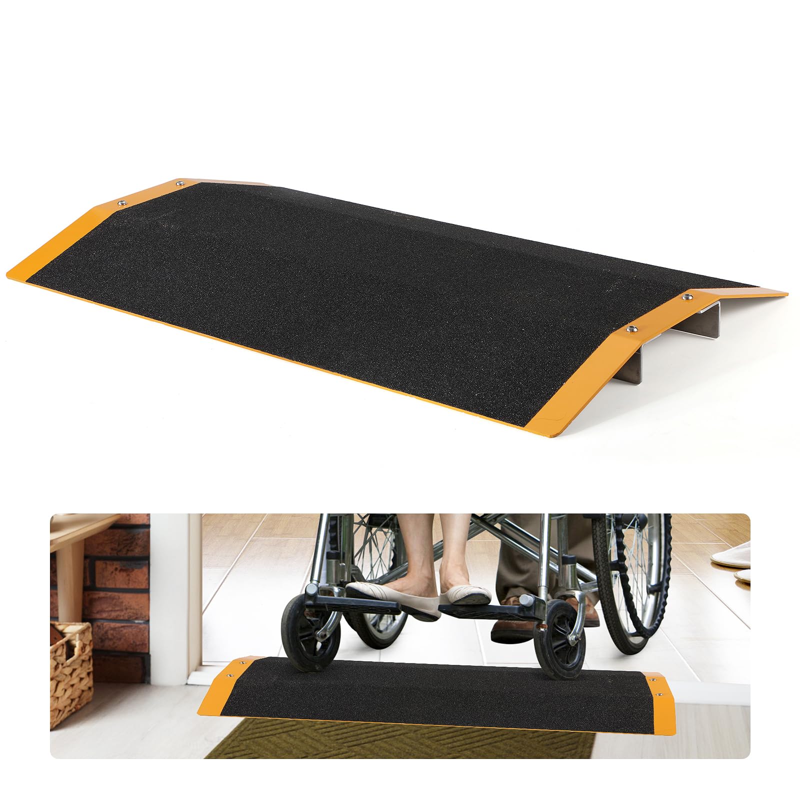 Dyna-Living Wheelchair Ramp 15.5" L x 1" H, Bridge Threshold Ramp for ...