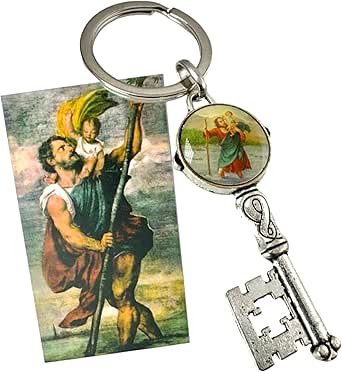 Westmon Works St Christopher Key Keychain Italian Metal Key Ring with ...