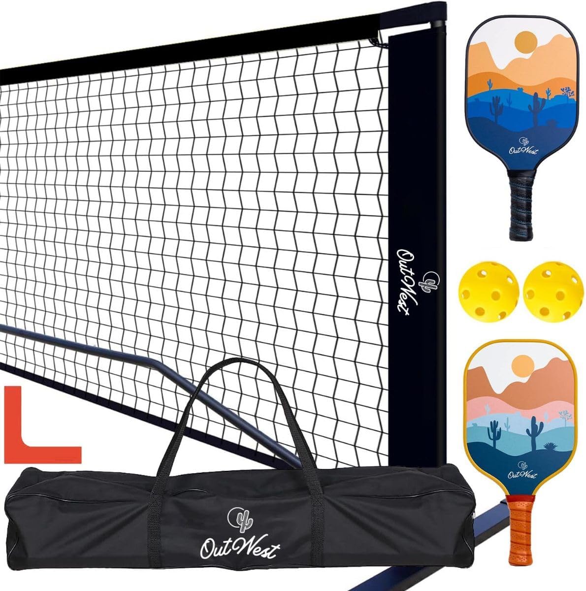 Pickleball Net System,Portable Pickleball Net Outdoor,22 FT Full Size ...