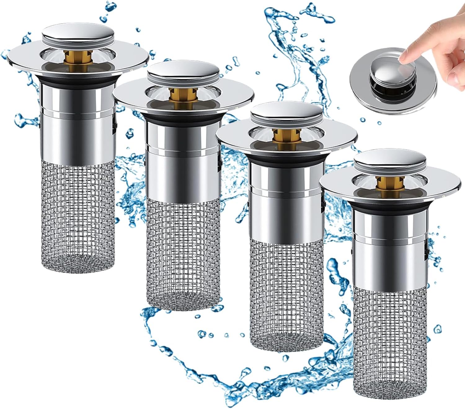 Bathroom Sink Drain Strainer, Pop Up Sink Drain Filter with Removable ...