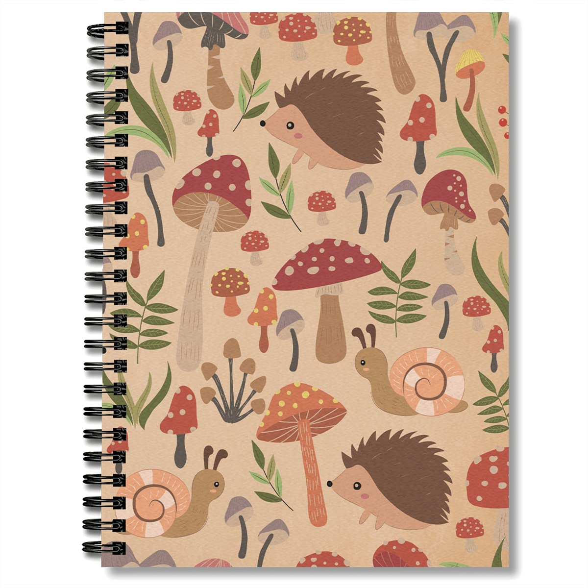 GOLEEX Hedgehog Mushroom Lover Blank Spiral Notebook Inspirational ...