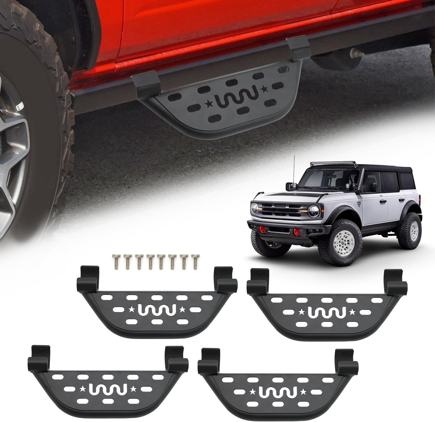 Amazon.com: 4 PCS Side Steps Fit for 2021 2022 2023 2024 Ford Bronco 4 ...