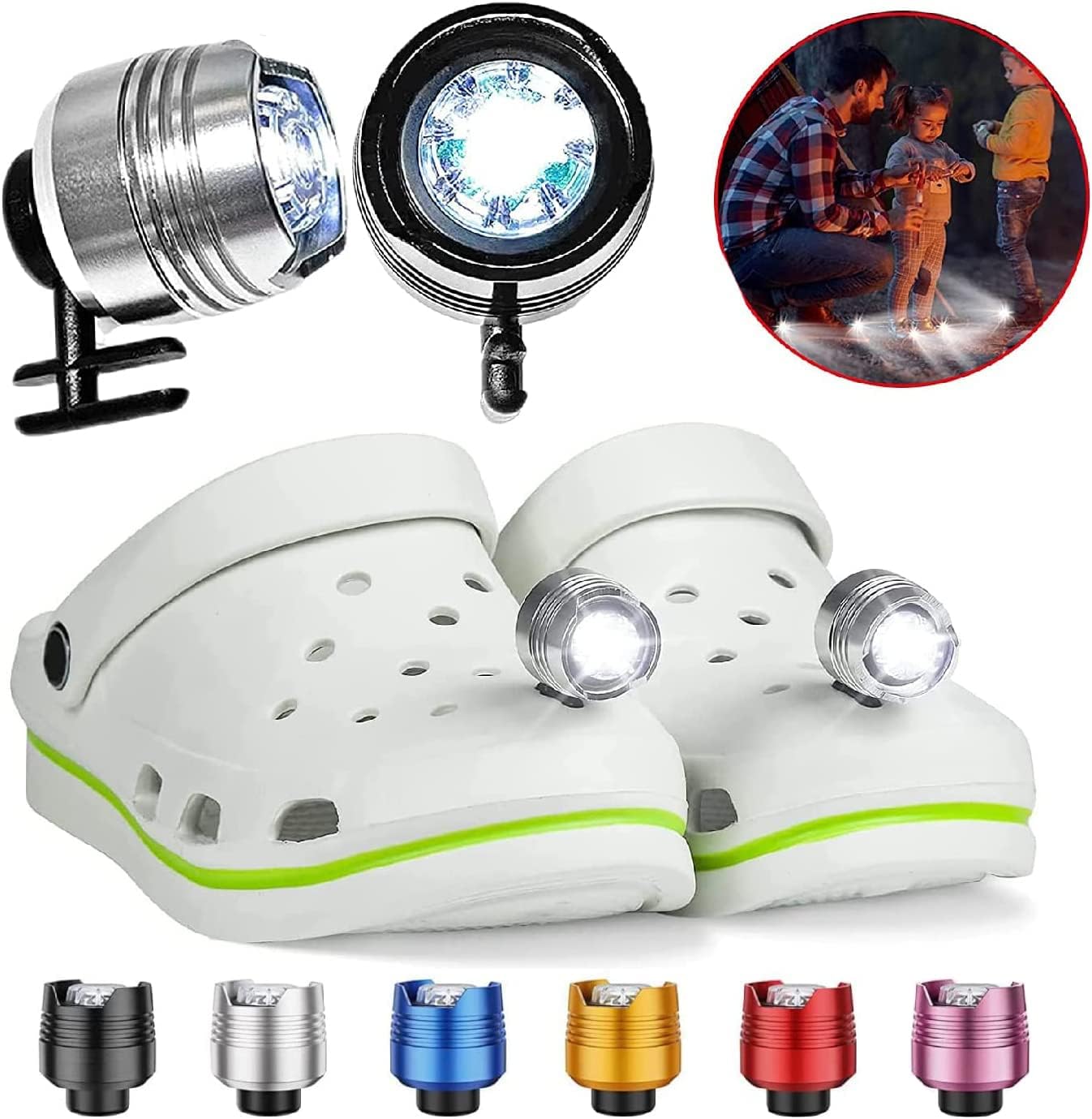 Headlights for Crocs 2pcs, Lights Flashlights Attachment for Crocs ...