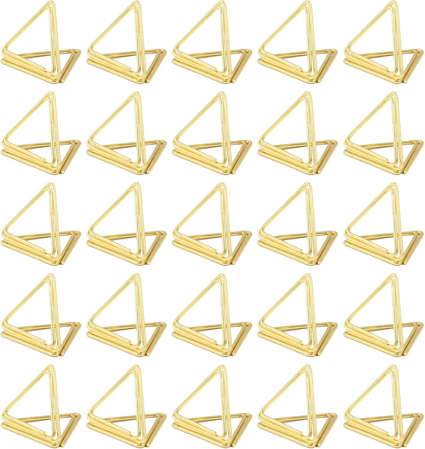 Amazon.com: Bonsicoky 100 Pack Gold Place Card Holder - Triangle Shape ...