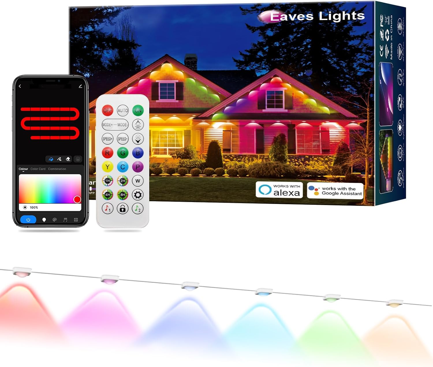 lemonrole Permanent Outdoor Lights, Smart LED Outdoor Christmas Strip ...