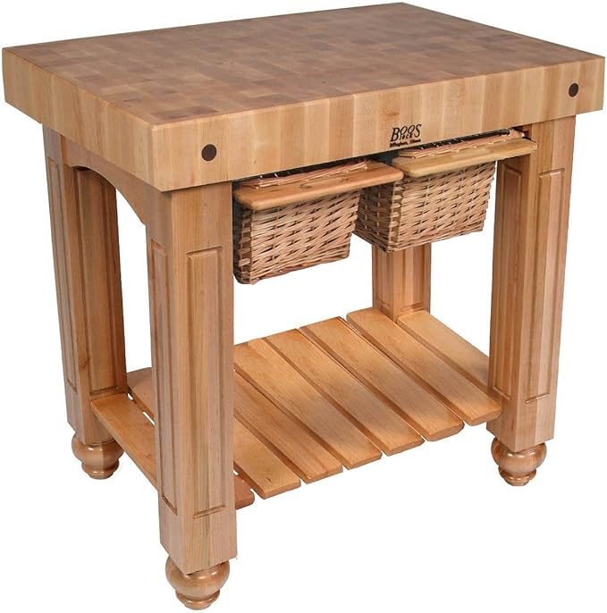 Amazon.com: American Heritage Gathering Prep Table with Butcher Block ...