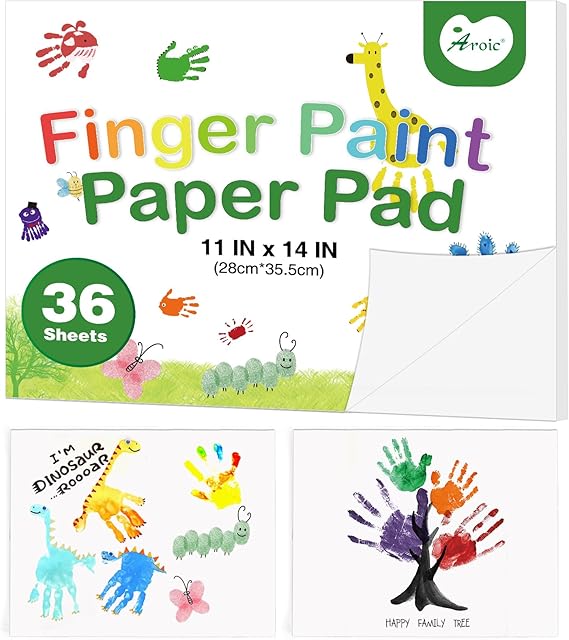 Amazon.com: AROIC 36 Sheets Finger Paint Paper 11 x 14 inches ...