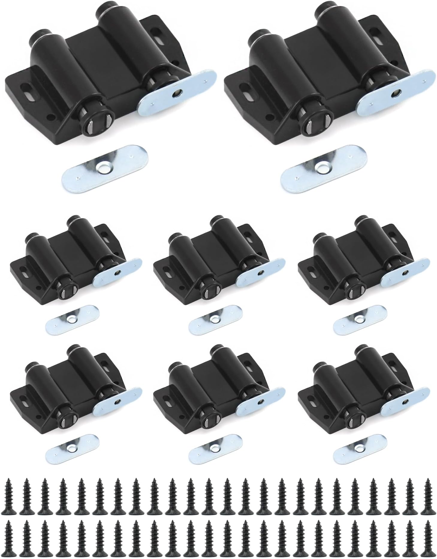 QWORK Double Magnetic Push Latches 8 Pack with Strong Adsorption for ...