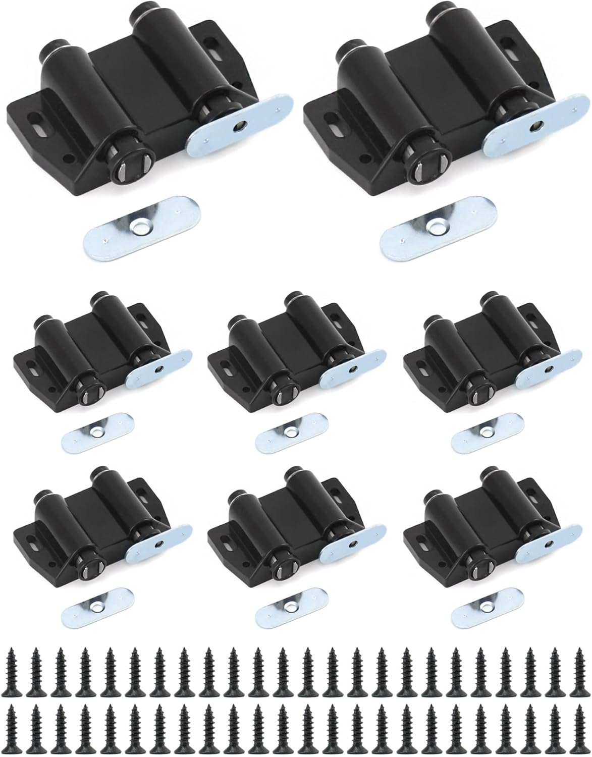 QWORK Double Magnetic Push Latches 8 Pack with Strong Adsorption for ...