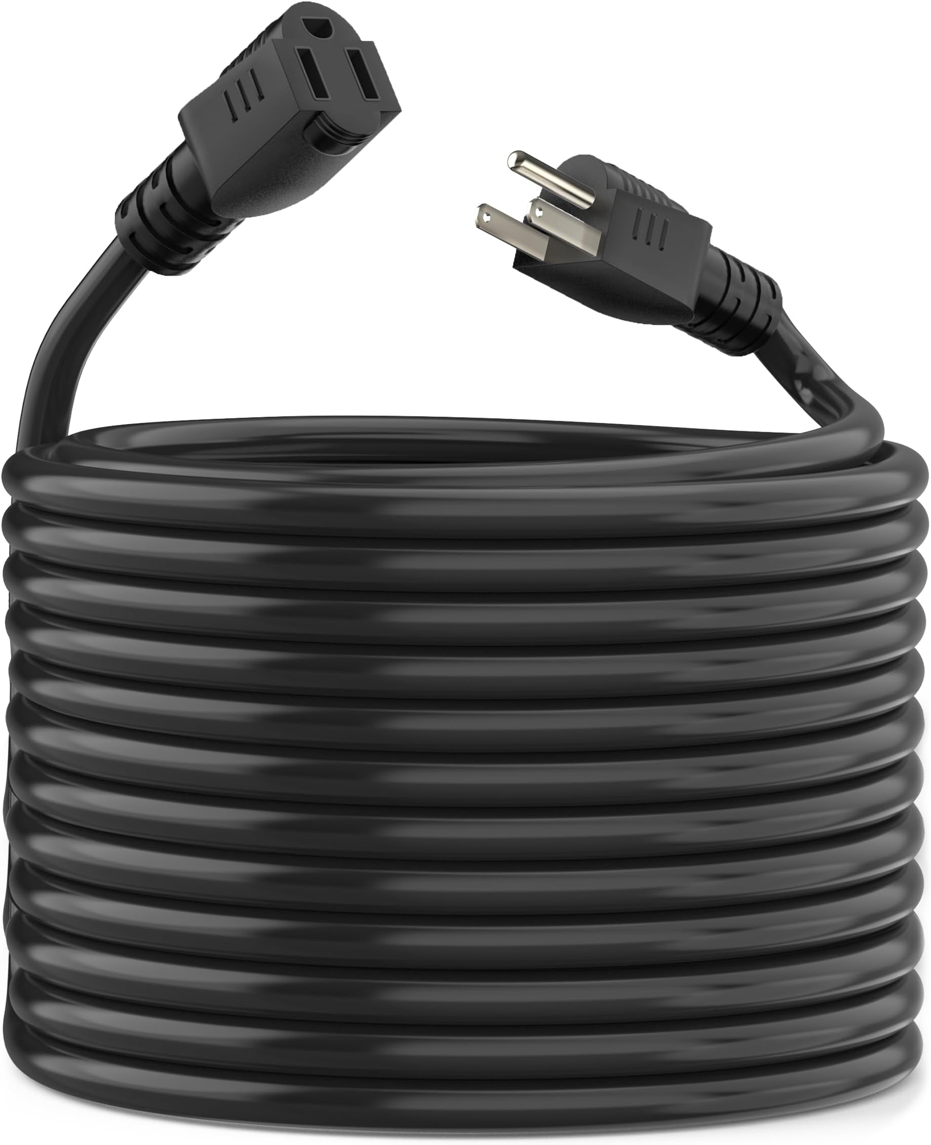 100 ft Heavy Duty 12 Gauge Black ETL Listed Indoor, Outdoor AC Power ...